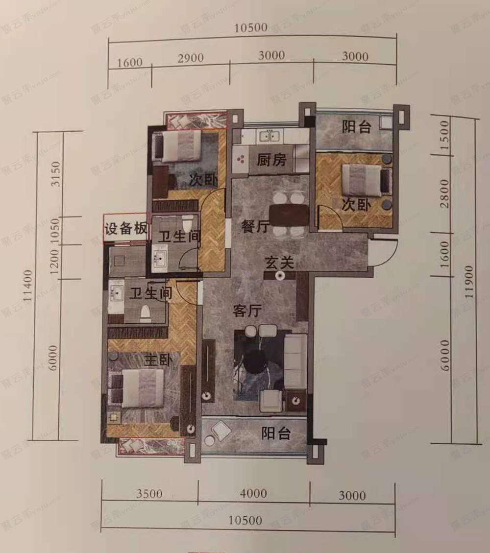 弥勒市湖泉春风A户型户型图_聚云南房产网 | YNJU.COM_红河州房地产专业导购平台