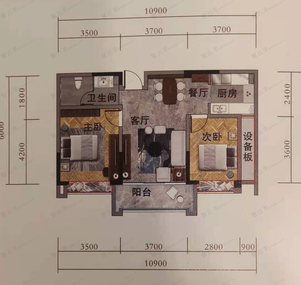 弥勒市湖泉春风B户型户型图_聚云南房产网 | YNJU.COM_红河州房地产专业导购平台