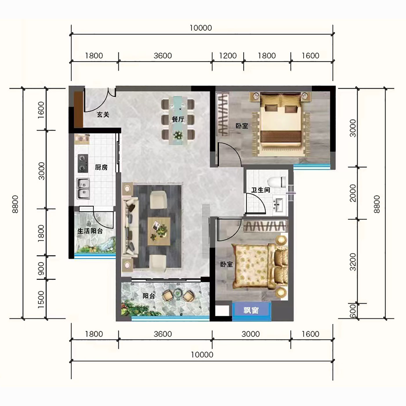 蒙自市印象·南湖A5户型户型图_聚云南房产网 | YNJU.COM_红河州房地产专业导购平台