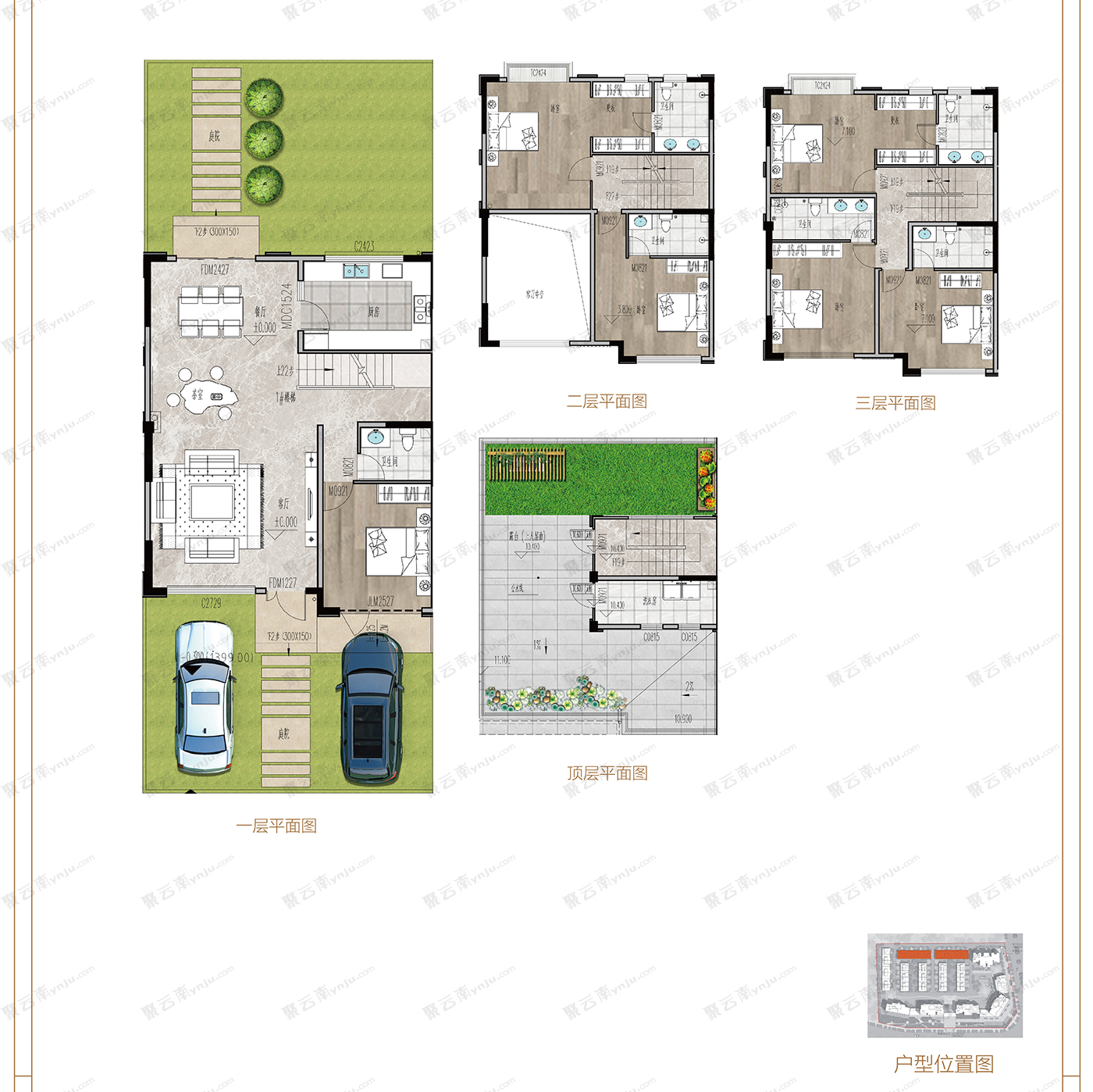建水县驻月湾一期F户型（联排）户型图_聚云南房产网 | YNJU.COM_红河州房地产专业导购平台
